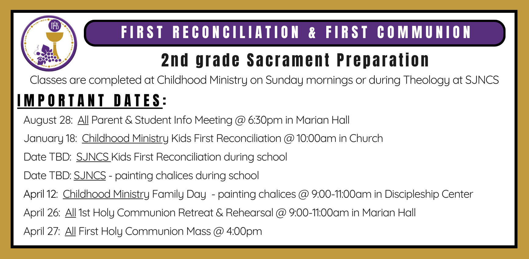First Reconciliation & First Communion